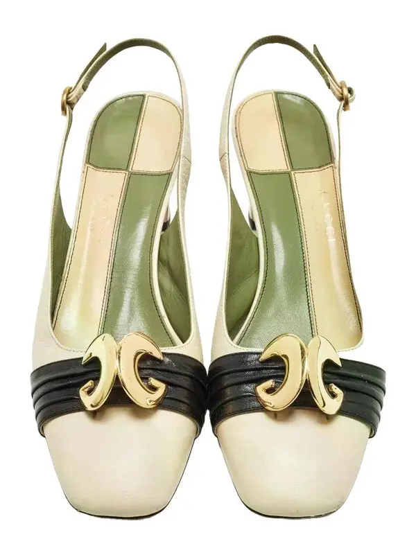 Gucci Half Moon Slingback Pumps - Neutrals
