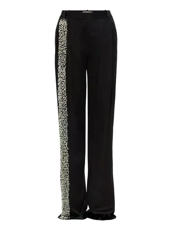 Hellessy Stefan Pearl-embellished Pleated Trousers - Black