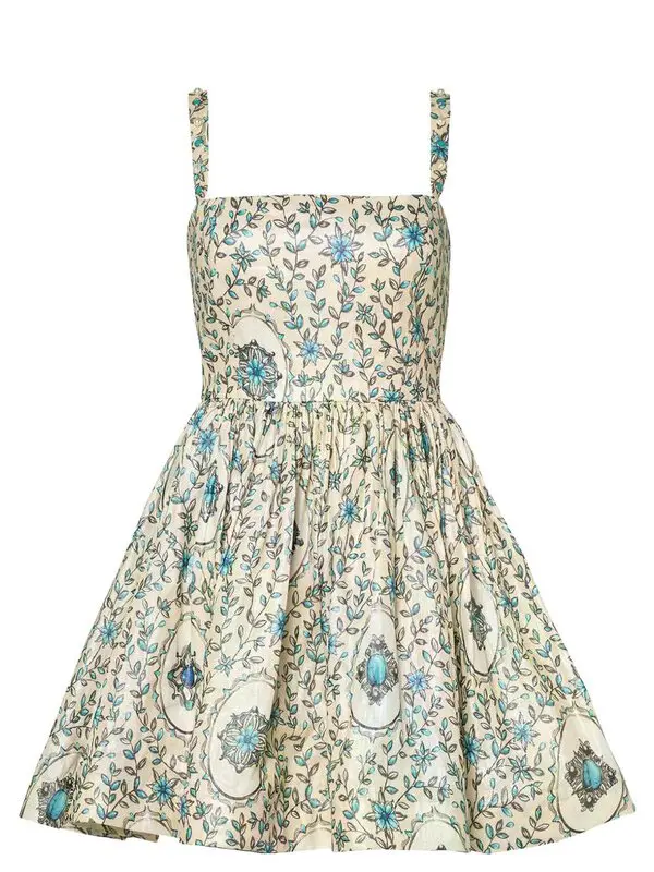 Agua Bendita Sapucai Platero Floral-print Dress - Neutrals