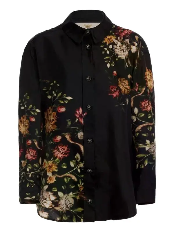 Agua Bendita Cecilia Paramo Floral Print Shirt - Black