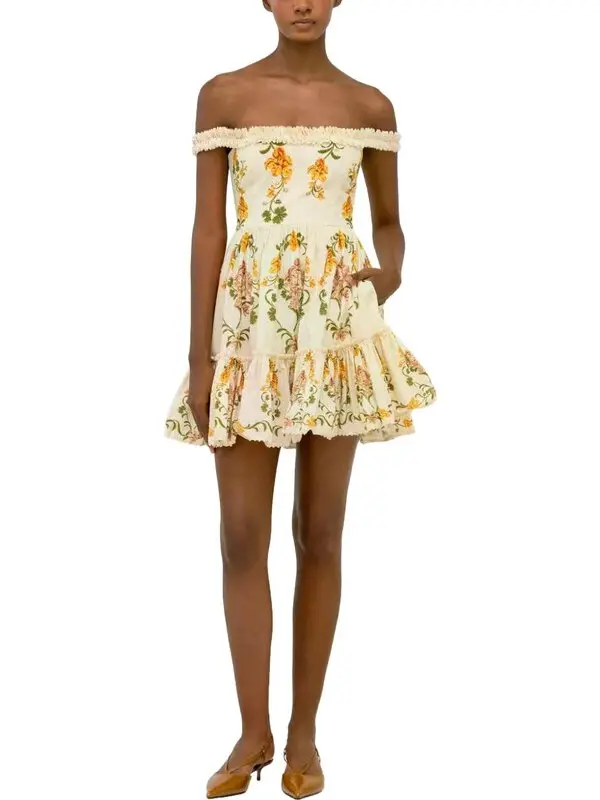 Agua Bendita Boreal Cordillera" Mini Dress - Neutrals