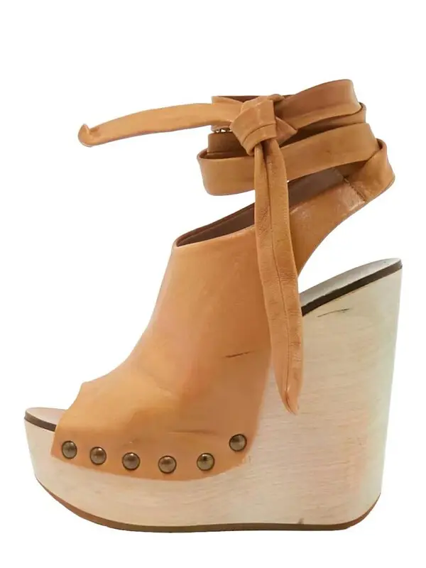 Chloé Tie-fastening Wedge Sandals - Neutrals