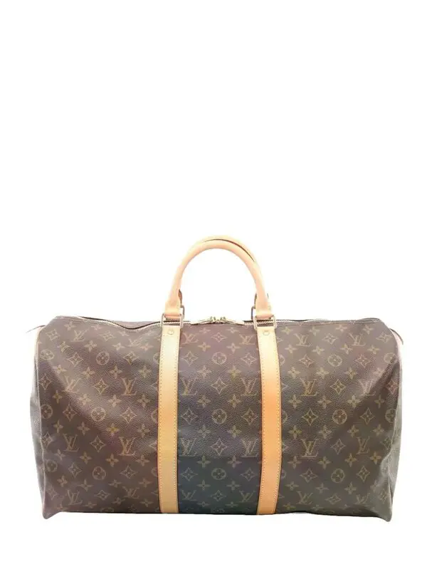 LOUIS VUITTON 2002 Monogram Bandoulière 50 Keepall Holdall Bag - Brown