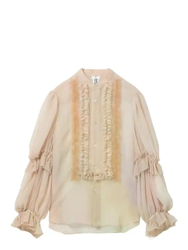 Noir Kei Ninomiya Ruffled Jabot Collar Blouse - Neutrals