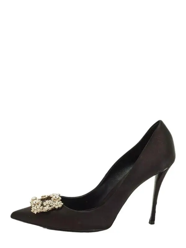 ROGER VIVIER Embellished Flower Buckle Pumps - Black