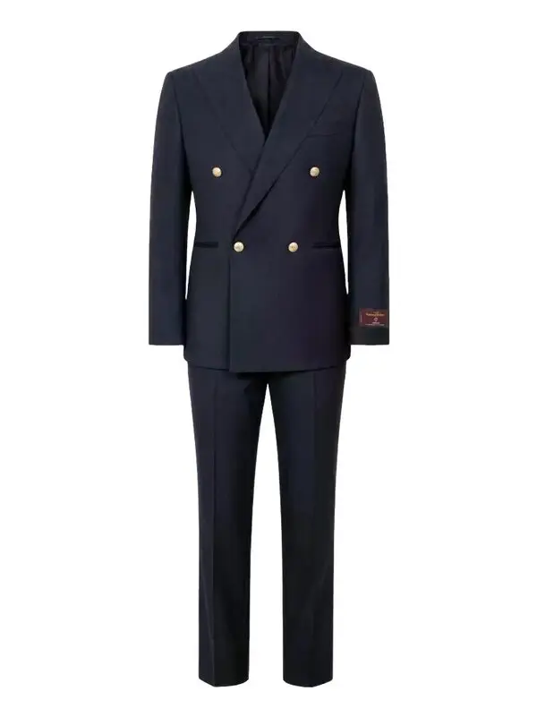 FRANZESE COLLECTION Double-breasted Wool Suit - Blue