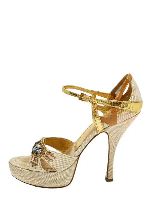 Prada T-strap Sandals - Neutrals