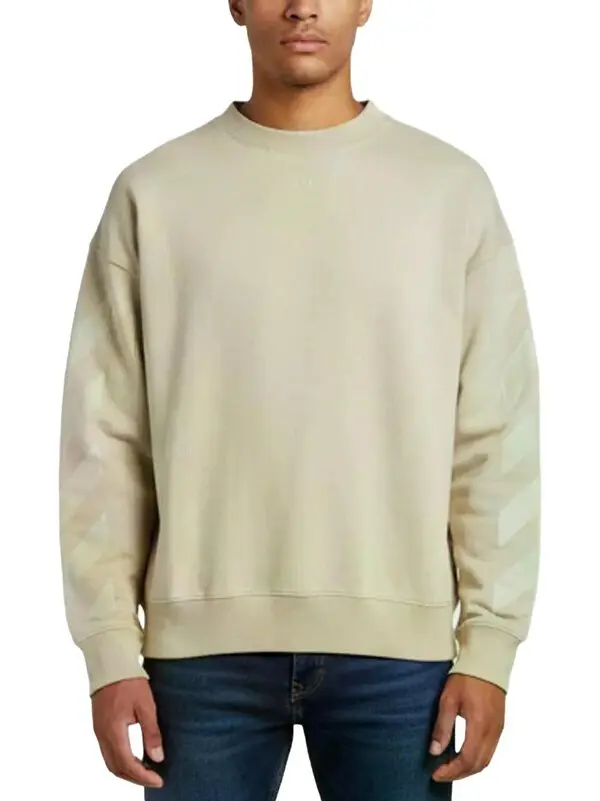 Off-White Cotton Crew Neck Sweatshirt - Neutrals