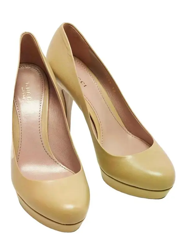 Gucci Round-toe Platform Stiletto Pumps - Neutrals