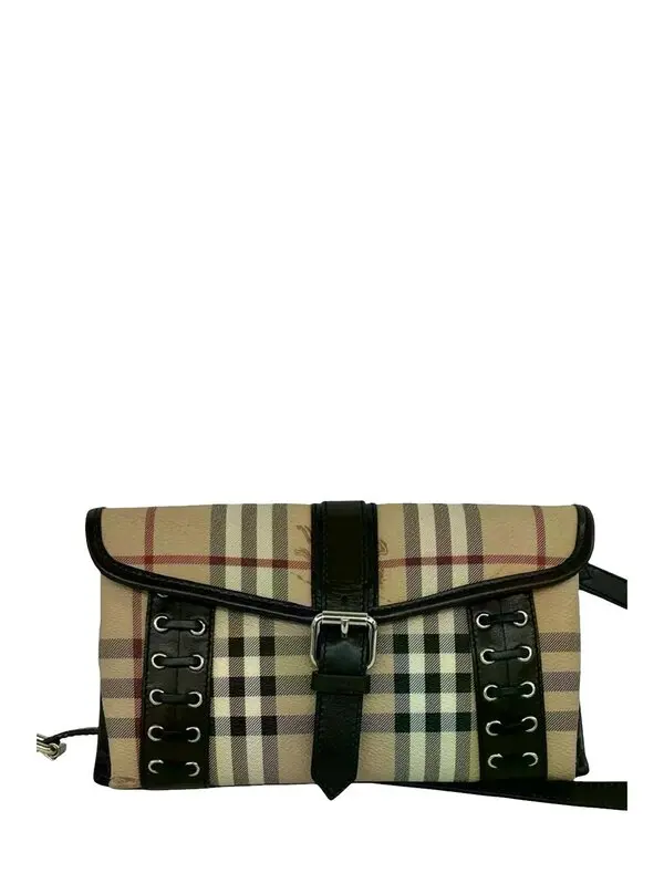 Burberry Haymarket Coated Canvas Crossbody Bag - Neutrals