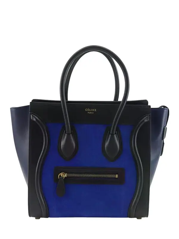 Celine Micro Tricolor Luggage Tote Bag - Blue