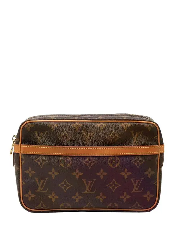 LOUIS VUITTON Monogram Compiègne Clutch Bag - Brown