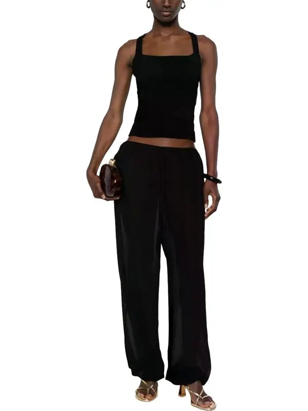 Cult Gaia Embroidered Square-neck Sleeveless Top - Black