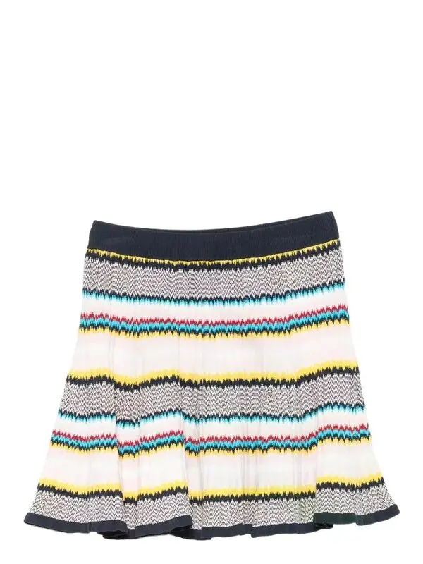 Casablanca Chevron-knit Mini Skirt - Blue