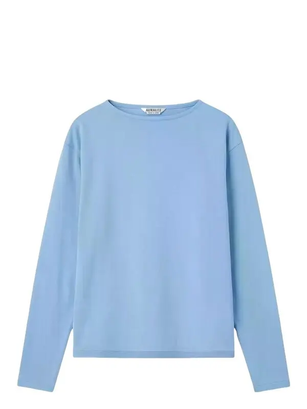 Auralee Boat-neck Long-sleeve T-shirt - Blue
