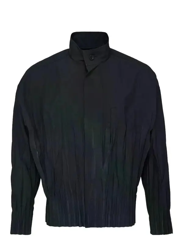 Issey Miyake S High-neck Pleated Jacket - Black