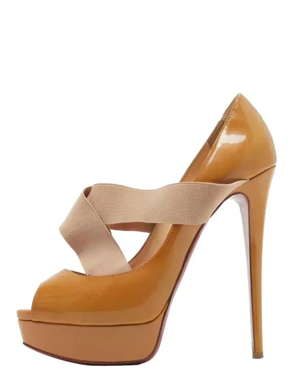 CHRISTIAN LOUBOUTIN Cross-strap Peep-toe Pumps - Neutrals