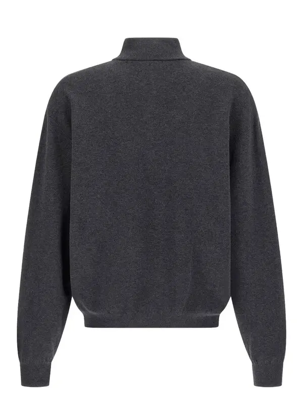 Balenciaga Organic Cotton Half-zip Sweater - Black