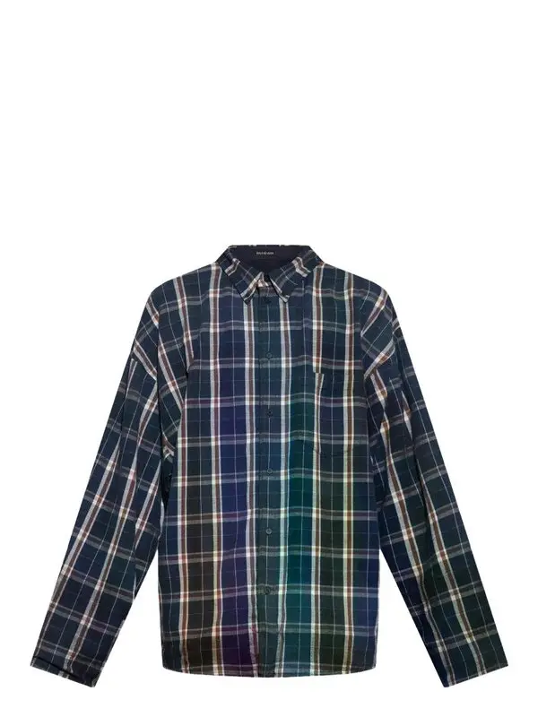 Balenciaga Check-pattern Reversible Shirt - Blue