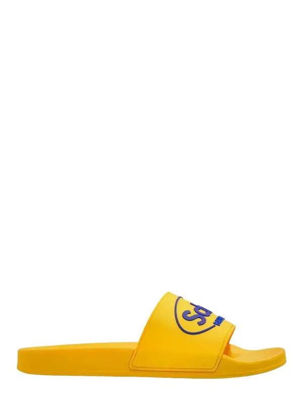 Balenciaga X Scholl Logo-embossed Slides - Yellow