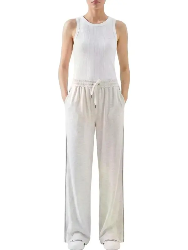 Brunello Cucinelli Side Stripe Wide-leg Track Pants - Grey