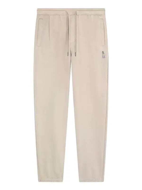 Armani Exchange Logo-patch Drawstring Track Pants - Neutrals