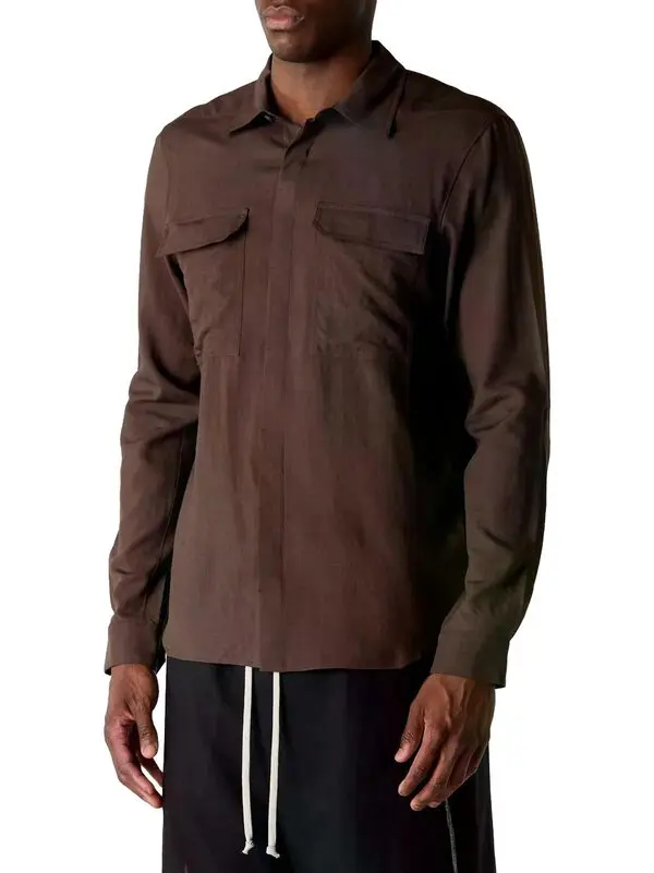 Rick Owens Work Shirt - Brown