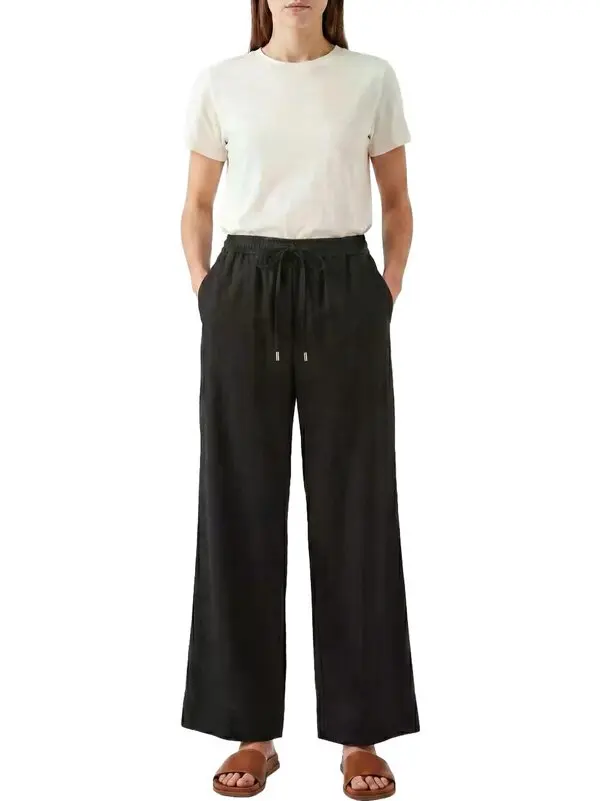 Brunello Cucinelli Drawstring Wide-leg Trousers - Black