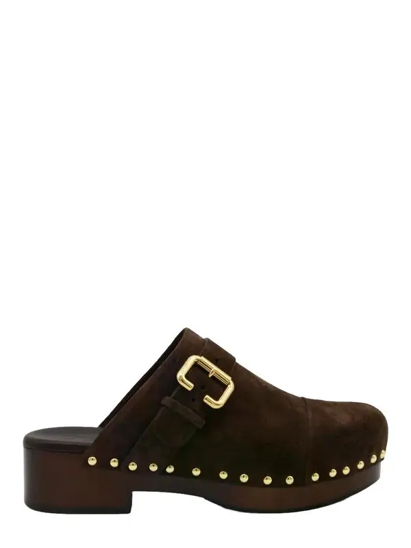 Chloé Buckle-strap Studded Sandals - Brown