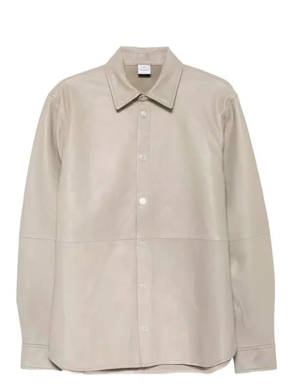 WON HUNDRED Long-sleeve Leather Shirt - Grey