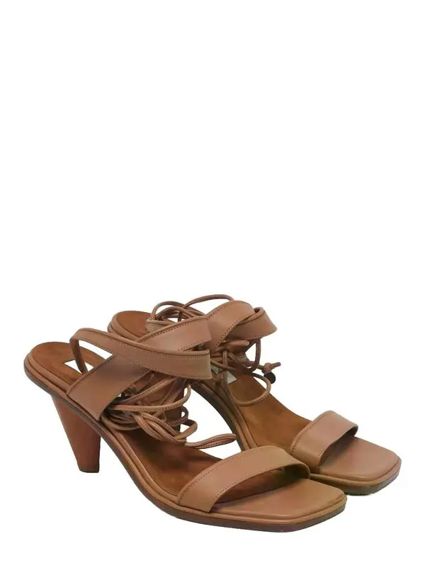 Stella McCartney Faux Leather Ankle Strap Sandals - Brown