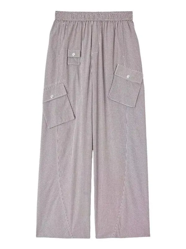 GANNI Check-print Cargo Pants - Brown