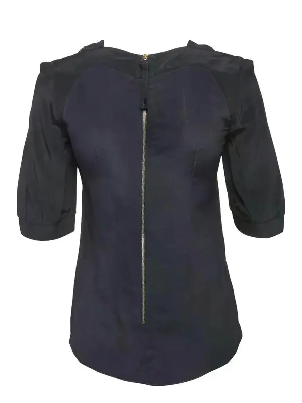 Marni Satin Short Sleeve Top - Black