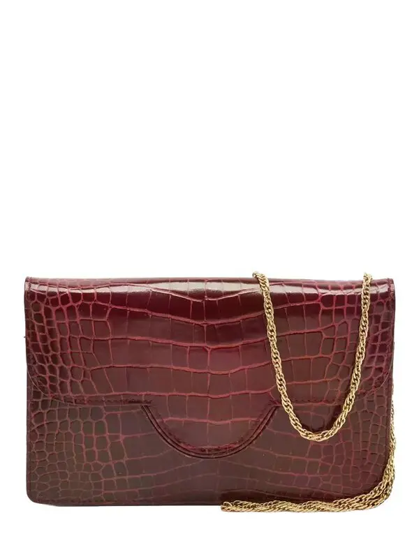 ASPINAL OF LONDON Ava Croc-embossed Shoulder Bag - Red