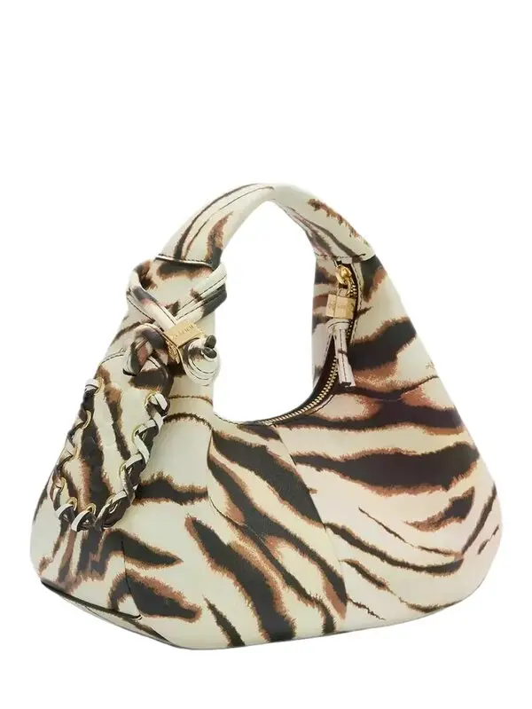 GANNI Zebra Print Shoulder Bag - Neutrals