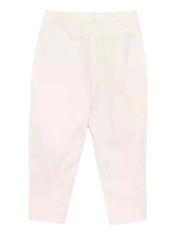 PSOPHIA Tapered Leg Trousers With Elasticated Waistband - Neutrals
