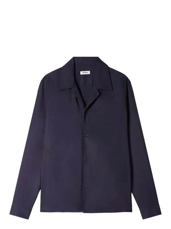 Sandro Long-sleeve Shark-collar Shirt - Blue