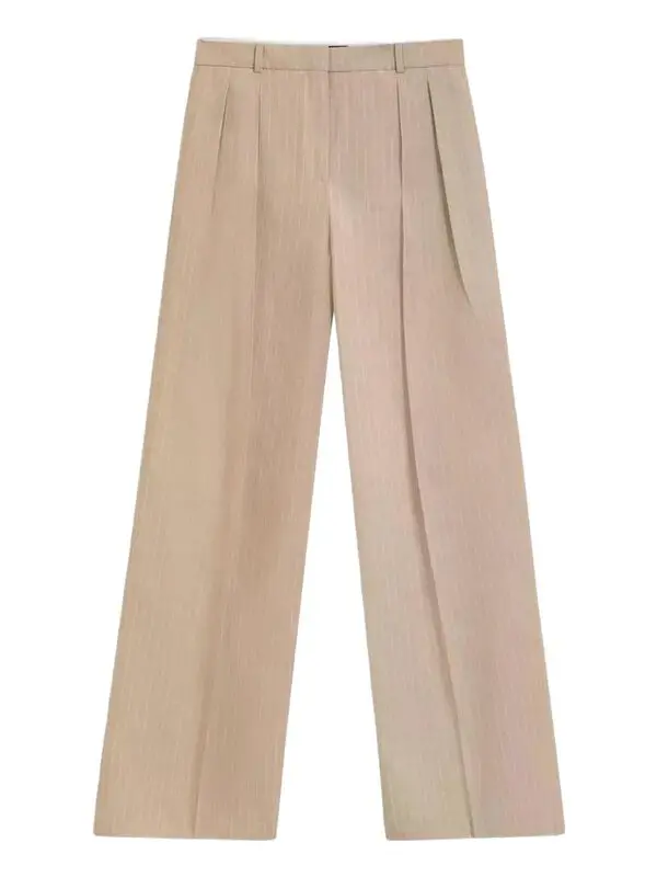 Hugo Pinstripe Pleated Trousers - Neutrals