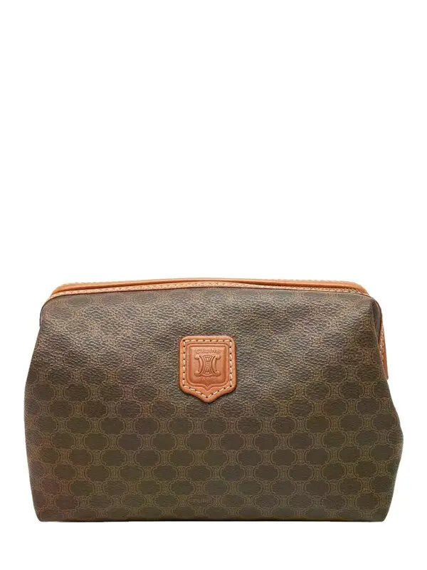 Celine Macadam Coated Canvas Pouch - Brown