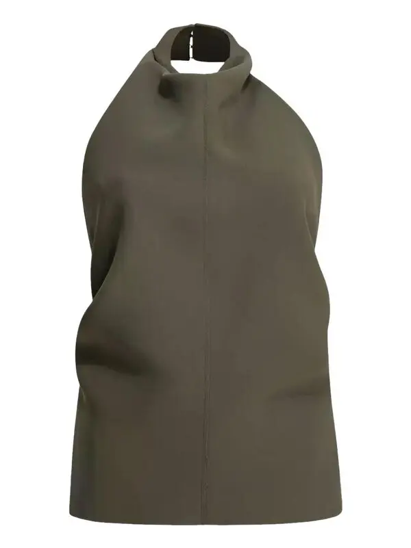 Khaite Halterneck Top With Buckle Detail - Brown