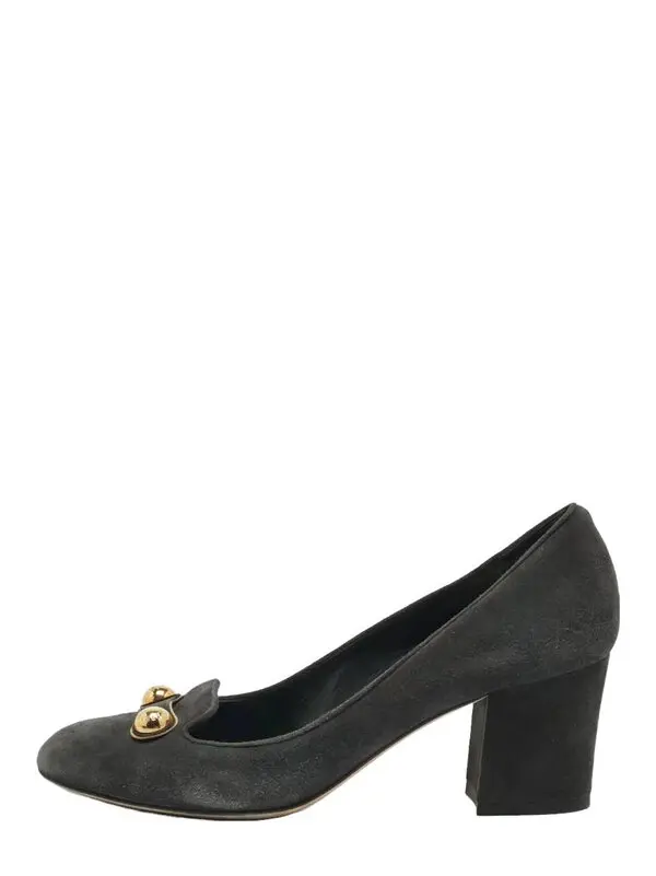 Dolce & Gabbana Embellished Block Heel Pumps - Grey