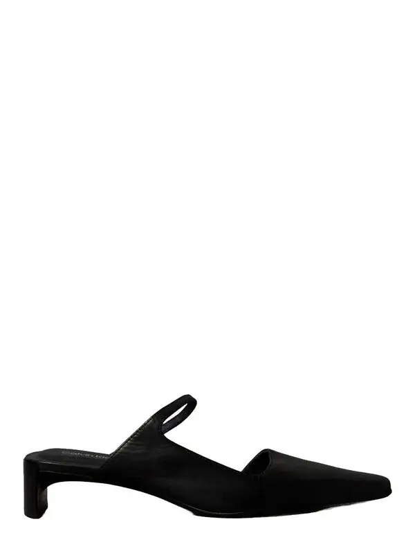 Calvin Klein Leather Square-toe Mules - Black