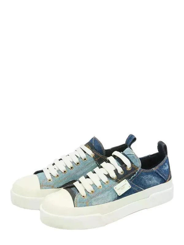 Dolce & Gabbana Portofino Patchwork Denim Sneakers - Blue