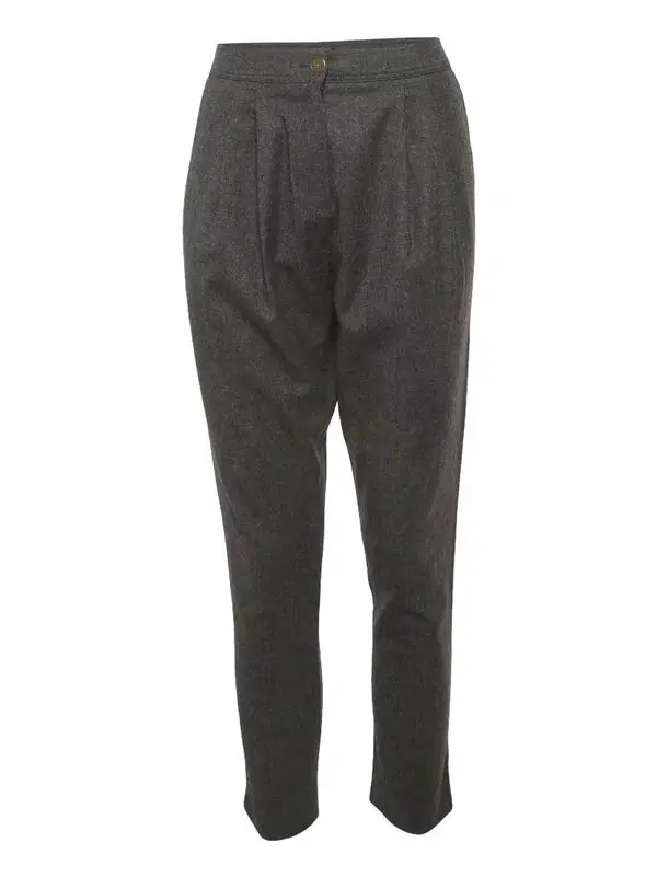 Fendi Pleated Wool Trousers - Grey