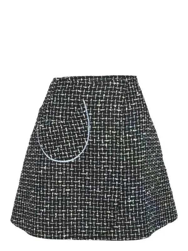 Dior Tweed Wrap Mini Skirt - Black