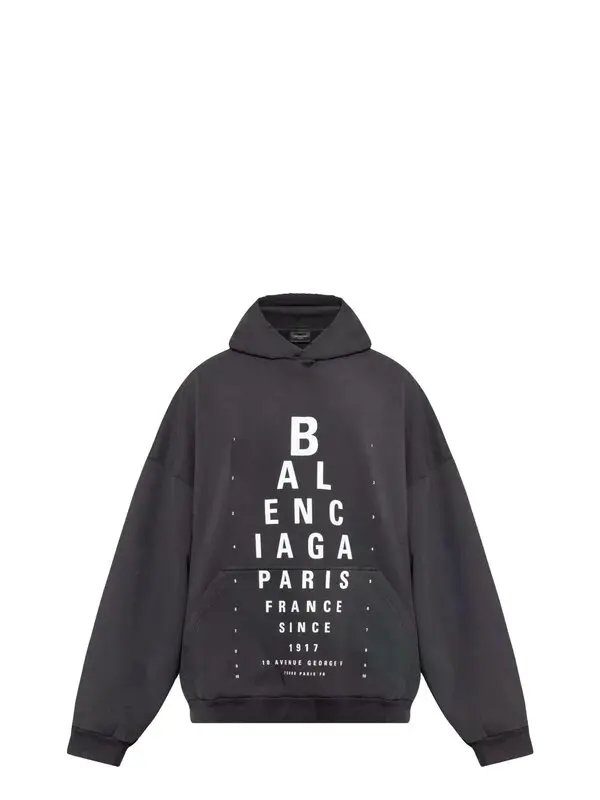 Balenciaga Logo-print Hoodie - Black