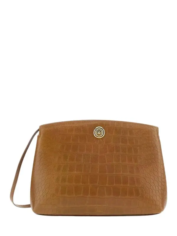 LIFFNER Pushlock Pouch Croc-effect Clutch Bag - Brown