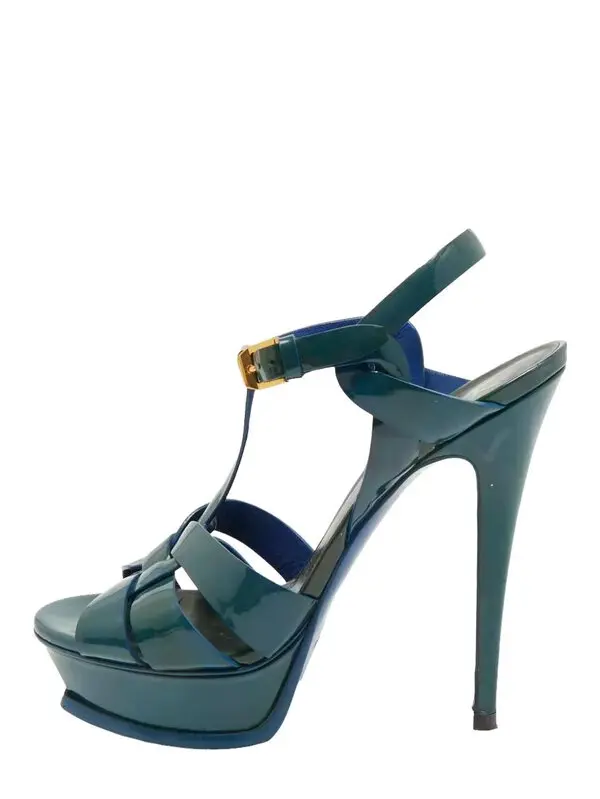 Saint Laurent Tribute Platform Sandals - Blue