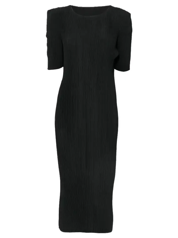 Issey Miyake Pleated Midi Dress - Black