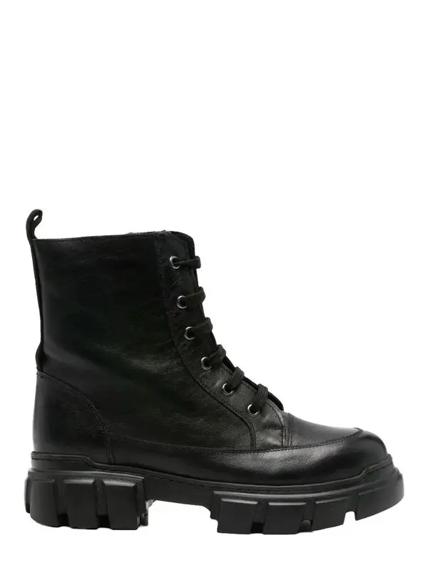 SERGIO MORETTI FIRENZE Lace-up Round-toe Boots - Black